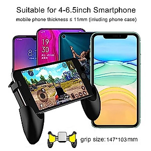 KingTSYU Mobile Game Controller with Clooing Fan, Mobile Gaming Handle with Triggers for 4-6.7" iPhone/Android Phone, Phone Gaming Joystick Gamepad Grip for PUBG/COD/Call of Duty