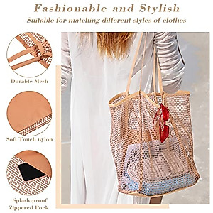 Summer Beach Accessories for Women Including Mesh Beach Tote Straw Clutch Bag Bohemian Handmade Rattan Earrings for Women Girls