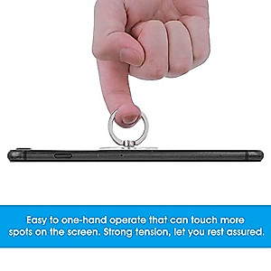 cobee Cell Phone Ring Stands, 2 Pcs 180/360 Degree Rotation Finger Kickstand Round Transparent Phone Ring Holders with Diamond Glitter Finger Mount with Grip for Most Smartphones(Round-Style)