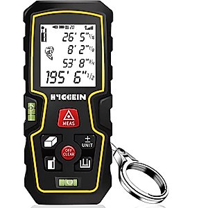 Laser Measurement Tool 196ft, HYGGEIN Laser Distance Measure, Laser Measuring Tape with Levels(M/in/Ft/Ft+in,±1/16in Accuracy), Pythagorean Mode, Distance, Area and Volume