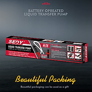SEDY Electric Hand Pump, Portable Battery Powered Transfer Pump, Multi-Use Siphon Liquid Extractor for Gasoline, Diesel, Fuel, and Water Transfer