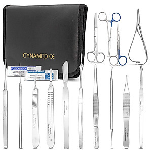 20Pcs Advanced Dissection Kit for Medical Biology & Veterinary Students- Anatomy Lab Botany Animal Frog Dissecting Kit. Stainless Steel Scalpel Knife Handle Blades - Premium Tools