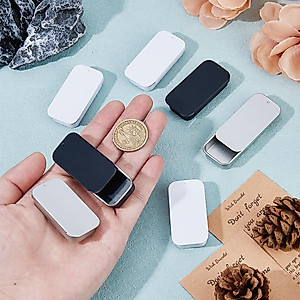 DICOSMETIC 9Pcs Metal Tin Containers 3 Colors Tinplate Rectangular Storage Box Mini Slide Top Lids Tin Small Cover Push-Pull Tin Empty Tins Can for Wedding Jewelry Lip Balm Home Organizer
