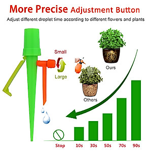 【2022 New】Plant Self Watering Spikes Devices, Upgraded Version Slow Release Control Valve Switch Automatic Irrigation Watering Drip System, Preventing Stop Water Cutoff with Anti-Tilt Bracket-12Pack