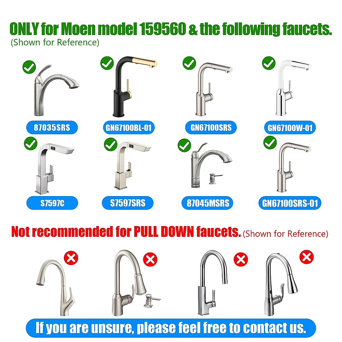 159560 kit for Moen Pull out Kitchen Faucets Replacement Spray Hose