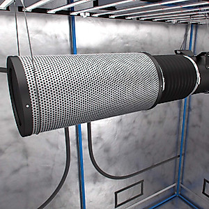 TerraBloom 4" x 12" Carbon Filter for Grow Tent - 46mm Charcoal Carbon Air Filter - Maximize Airflow with 200 CFM - Premium Carbon Air Filter & Charcoal Filter for Homes & Commercial Applications