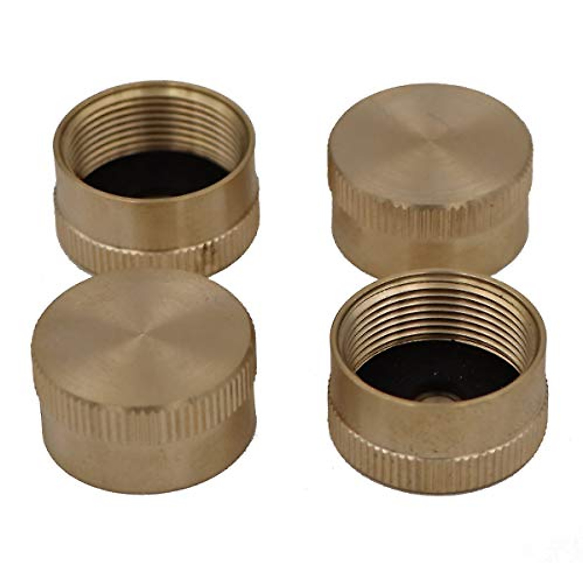 KEXMY Meter Star Pack of 4 Universal Camping Solid Brass Cap 1 LB Propane Bottle Cap Small Gas Tank Cylinder Cap - 4 pcs