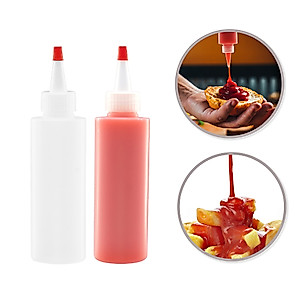 LAKESHORE TRADE 6-pack Premium Plastic Condiment Squeeze Squirt Bottles for Sauces, Paint,Oil, Condiments,Salad Dressings, Arts and Crafts - Food Grade - 4OZ