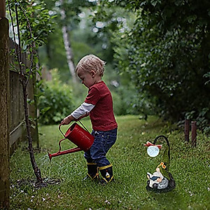 E.SUN CRAFT, Solar Garden Gnome Resin Gnomes Figurine Reading Book with a Solar Powered LED Flower Light Outdoor Summer Autumn Decorations for Patio Yard Lawn Porch Pond Green Hat