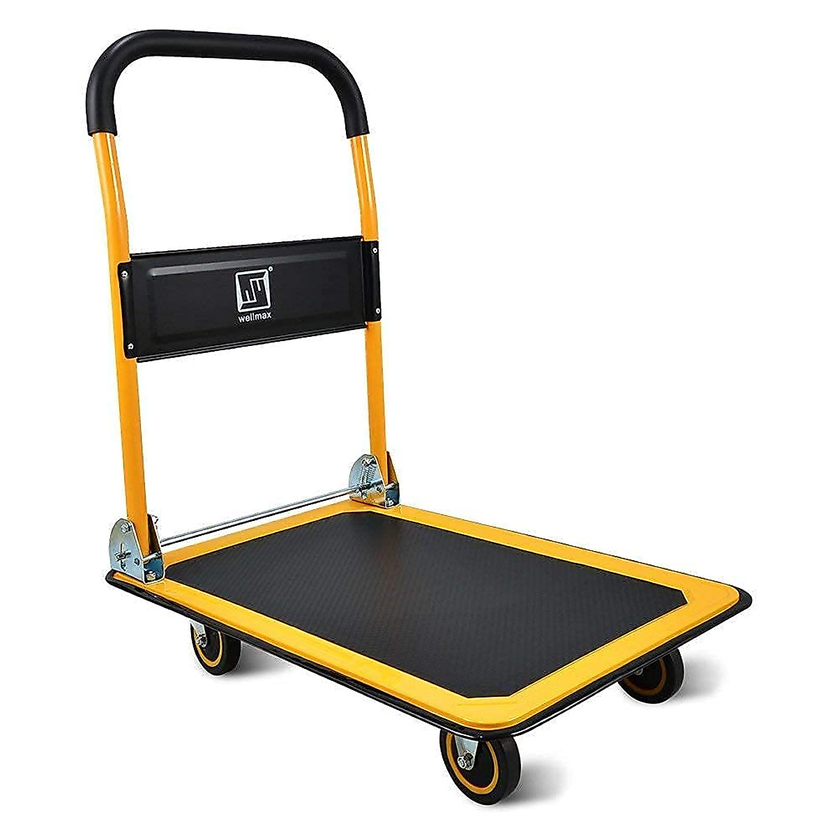 Wellmax 330lb Platform Cart Yellow and Blue