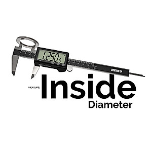 NEIKO 01401A 6-Inch Electronic Digital Caliper, Stainless Steel, Extra Large LCD Screen, Measurement Conversions for Inches, Millimeters, and Fractions, 1 LR44 batteries required. (included)