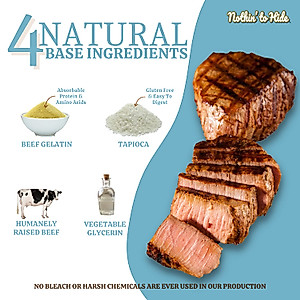 Fieldcrest Farms Nothin to Hide Flip Chips Chews for Dogs - All Natural Rawhide Alternative Treats for Dogs, Chicken, Beef or Peanut Butter Flavor Snack for All Breed Dogs (Beef, 8.5 Oz)