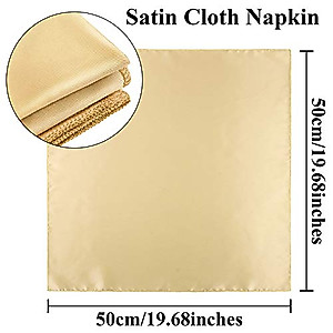 Aneco 12 Pieces Satin Napkin Square 20 x 20 Inches Dinner Napkins Weddings Party Napkin Soft Table Napkins for Romantic Weddings Party Dinner Decoration (Gold)