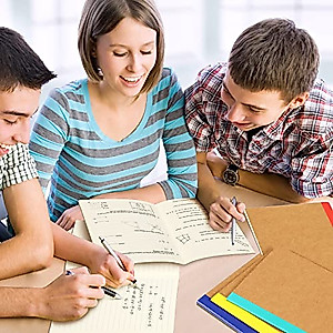 24 Packs A5 Composition Notebooks Kraft Lined Journals with Rainbow Spines Kraft Cover Travel Journal for Kids Students Home Office School College Supplies, 8.3 x 5.5 Inch, 60 Pages (24 Packs)