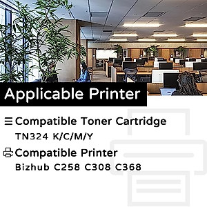 RIOMAN Toner Cartridge Compatible Replacement for Konica Minolta TN324 to Use with Bizhub C258 C308 C368 Toner Printer Cyan