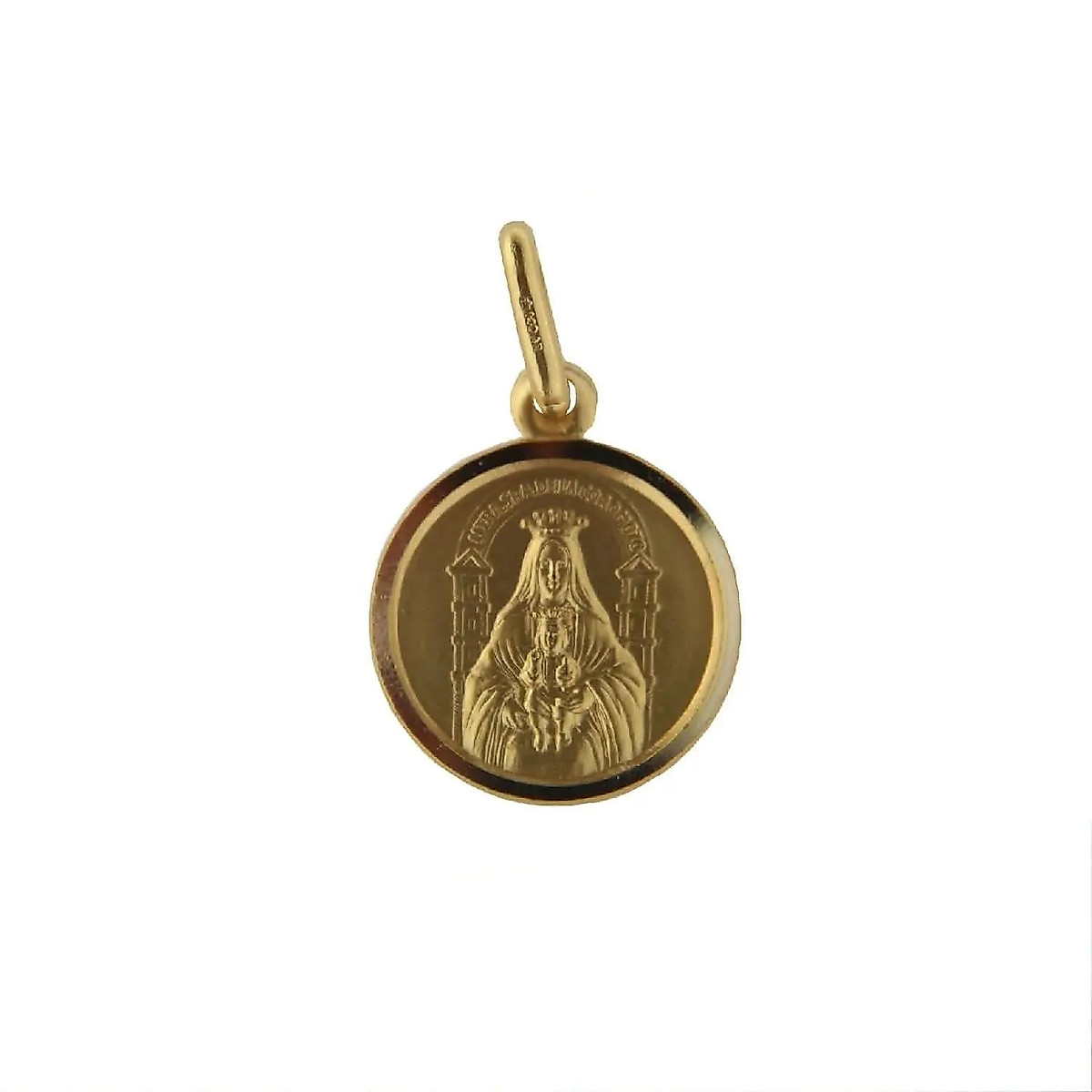 amalia 18K Solid Yellow Gold Our Lady of Coromoto Medal 13mm=0.51 inch