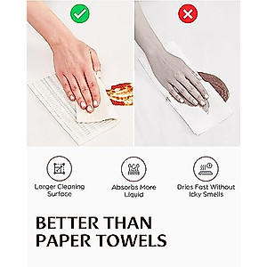 BELLE TERRE Roll-Up Dish Drying Rack & Swedish Dish Cloth Set - Space-Saving Sink Rack (20.5" x 15.5") with Utensil Tray & Reusable Absorbent Cloths - Solid Steel Construction & Cellulose Material