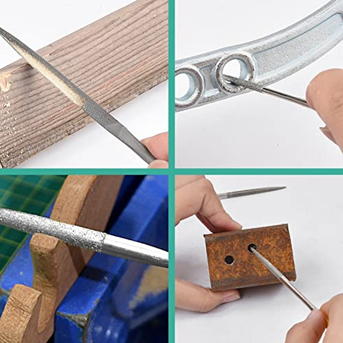 Millousong Hand File Set,Diamond Needle Files 6.3' /10 Shapes for Metal,Plastic,Wood,3D Printer Basic Suite for home and office with box