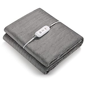 Electric Heated Blanket Throw Twin Size 62"x84", Soft Flannel Heating Blanket ETL Certification Fast Heating with 6 Heating Levels & 9 Hours Auto-Off, Heated Throw Blanket for Home Office Bed Sofa