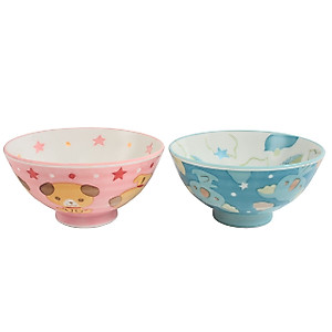Mino ware Japanese Pair Kids Rice Bowl Dog & Koala Set made in Japan (Japan Import) MIG004