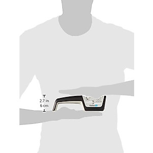 Kitchen IQ Diamond Pro Pull-Thru Knife and Scissor Sharpener,White/Black