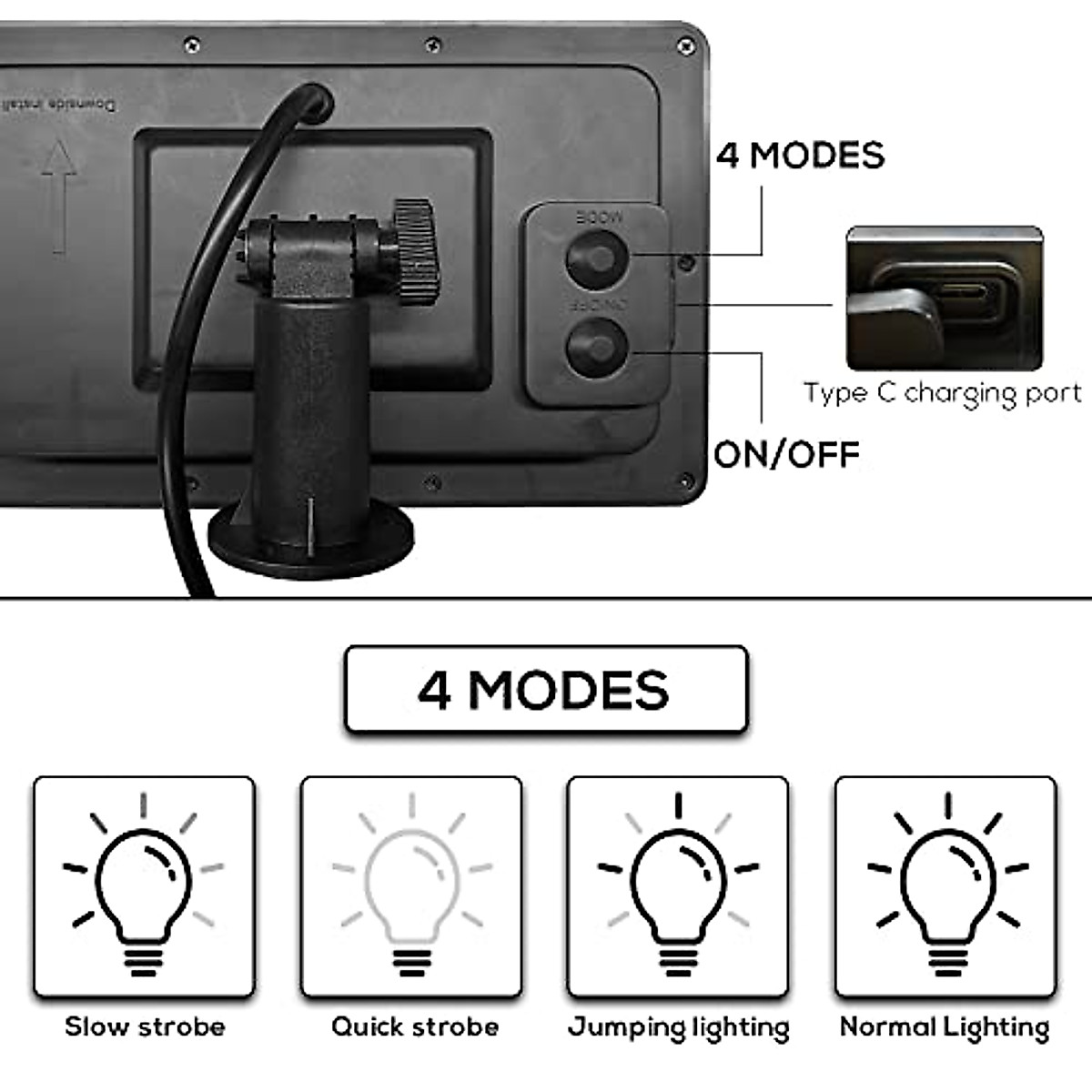 Banord 48ft Solar String Light Outdoor, USB Rechargeable Patio Solar Outdoor Lights with Waterproof & Shatterproof Solar Powered Bulbs Hanging Lights for Backyard, Porch, Garden, Cafe, Camping, Party