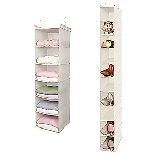 MAX Houser Hanging Closet Organizer, Hanging Sweater Organizer,Foldable Hanging Shelves for Closet