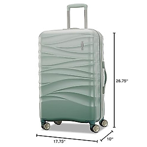 American Tourister Cascade Hardside Expandable Luggage Wheels, Sage Green, 24-Inch Spinner