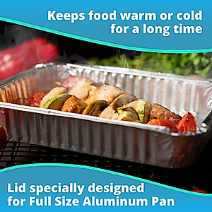 IDL Packaging Aluminum Foil Lids for Full Size Aluminum Steam Table Pans - 21" x 13" (pack of 25) - Disposable Cover for Aluminum Grill Pans - Oven & Freezer Safe - Durable Top for Aluminum Foil Pan