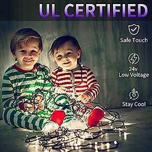 holahome 300 LED Christmas String Lights Outdoor Indoor, 115Ft Waterproof 8 Modes Cool White Twinkle Fairy Lights for Wedding Party Yard Tree Decorations