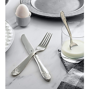 DANIALLI Modern Silverware Set - 18/10 Stainless Steel Flatware Set for Elegant Dining - Dishwasher Safe Cutlery Set (Imperial 40-Piece, Floral)