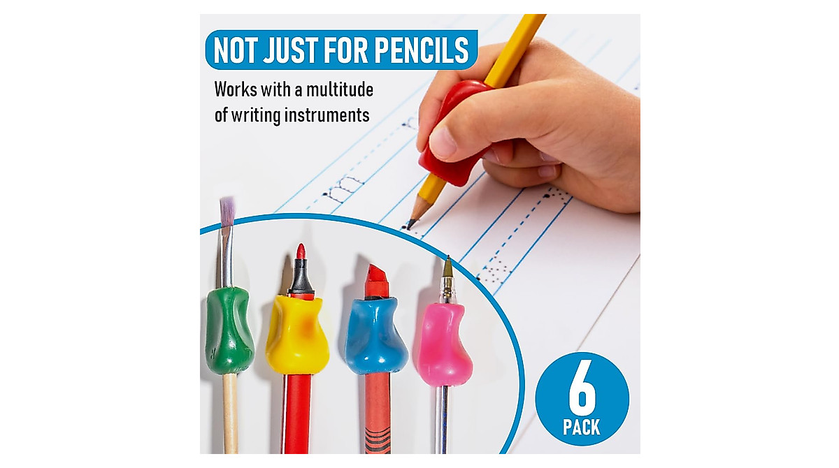 Ergonomic Pencil Gripper for Righties & Lefties | Bright Colors