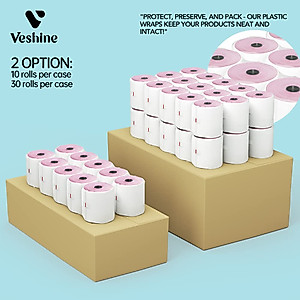 (10 Rolls) 2 Ply Carbonless Rolls 3" X 95 Feet White/Yellow Receipt Paper POS Cash Register Two Ply