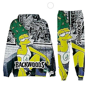 FEIRUIJI Backwoods Hoodie and Sweatpants Set Hoodie 2 Pcs Tracksuits Set Suit Fashion Casual Sweatshirts Suit for Men Women