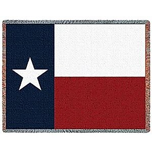 Private Label Texas State Flag Woven Jacquard Throw Blanket Afghan