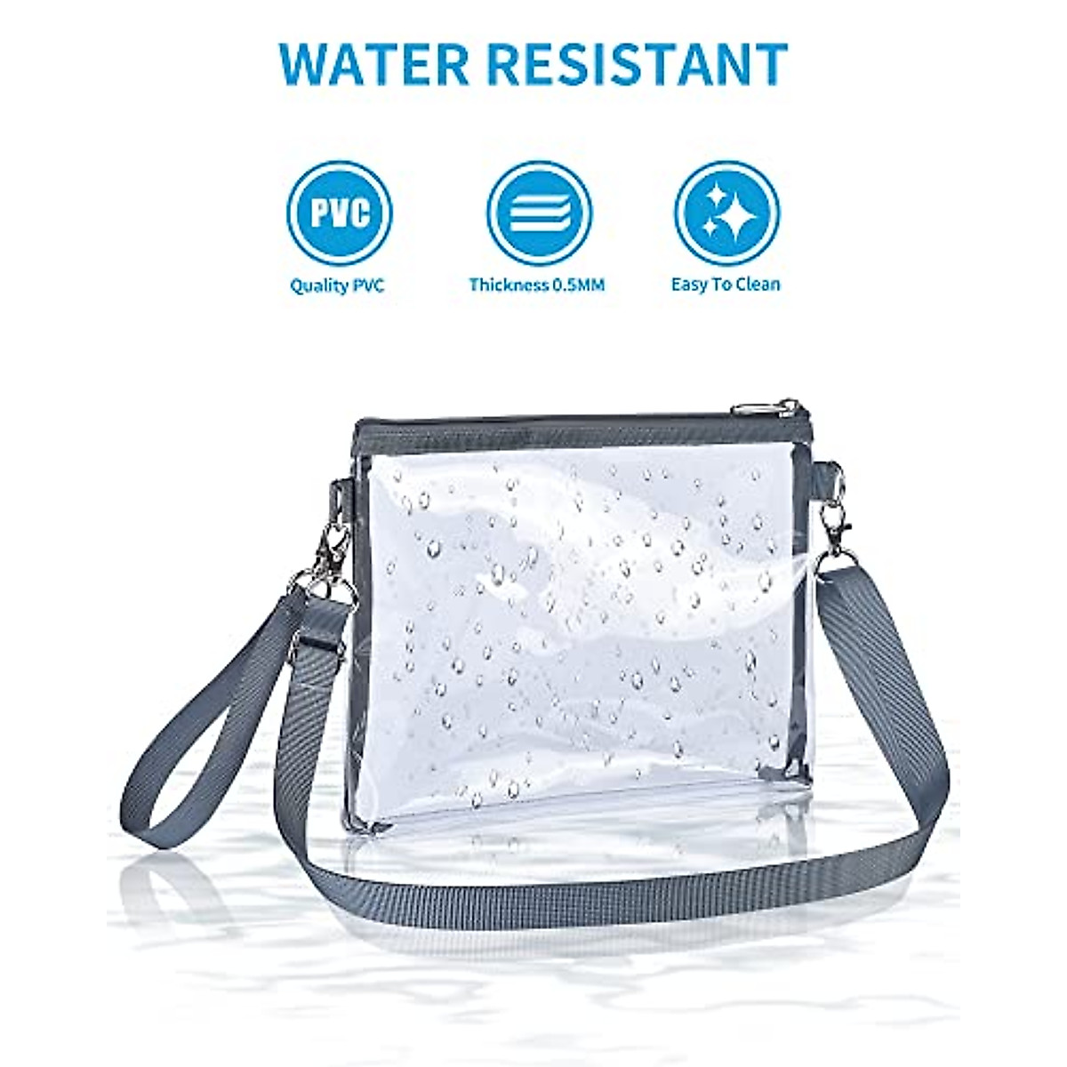 Clear Crossbody Purse Bag Stadium Approved Clear Tote Bag for Work Concert Sports