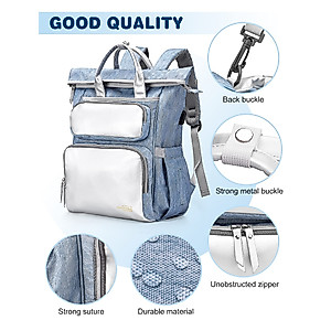 Diaper Bag Backpack, Large Baby Bag, Multi-Functional Travel Back Pack, Waterproof Maternity Nappy Bag Changing Bags with Insulated Pockets Stroller Straps