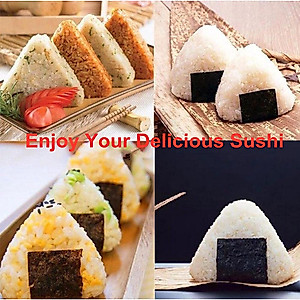 Triangle Onigiri Sushi Mold Press Molds, HiYi Non Stick Sushi Making Kit, 1 Each Large & Small DIY Rice Ball Maker Mold Sets, Sushi Bento Nori Seaweed Kitchen Rice Ball Mold DIY Kitchen Gadget, Yellow