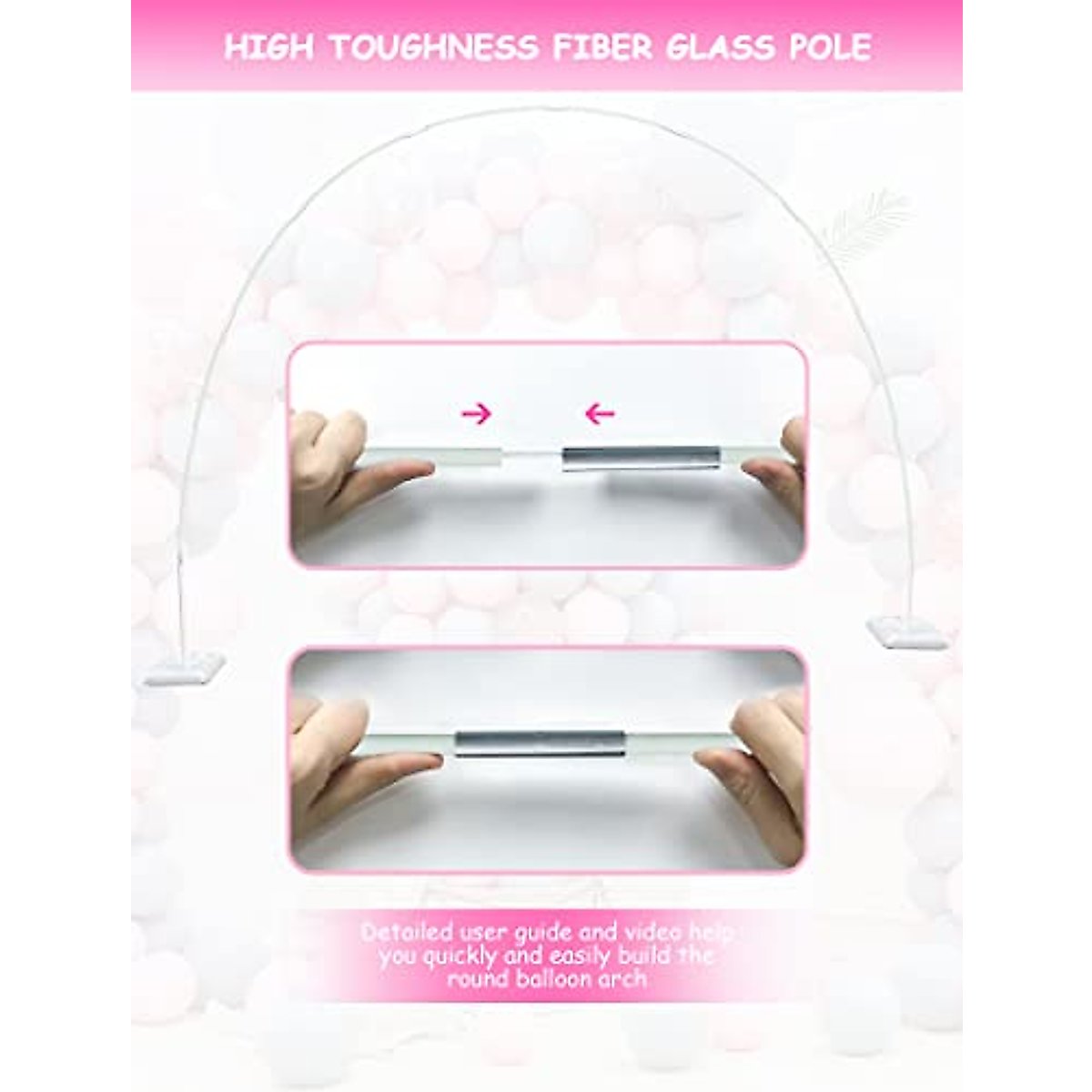 YALLOVE 21ft Balloon Arch Stand Kit, Free Combination in Width and Height (e.g. 10ft x 7.5ft), Convenient to Assemble and Disassemble