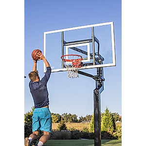 Goalsetter MVP 72" Acrylic In-Ground Height Adjustable Basketball Hoop System with Double Static Rim, Black (SS46072A2)