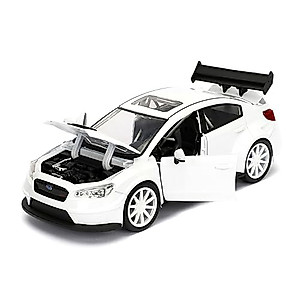 Jada Toys Fast & Furious 1:24 Mr. Little Nobody's Subaru WRX STI Die-cast Car, Toys for Kids and Adults, White (98296)