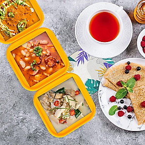 NAKTOW Silicone Freezing Tray with Lid - 2-Cup 4 Pack Freezer Containers,Make 1 Perfect Freezing,Storing Soups, Foods, Stews, Dips or Sauces Simple and Convenient Color Orange