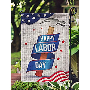 Hollyhorse Happy Labor Day Garden Flag - 12.5 x18 Inch Double Sided Vertical Outdoor & Yard Flag | Wonderful Labor Day Decoration