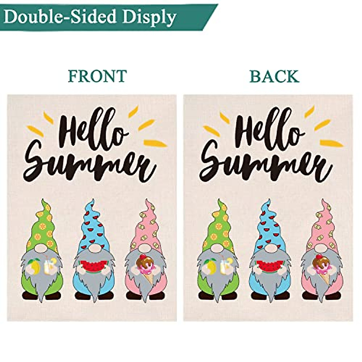 CDLong Gnome Seasonal Garden Flag Set of 11-Vertical Double Sided 12.5 x 18 Inch Yard Flag,Spring Welcome Easter Rustic Flag for Indoor Outdoor Holiday Decorations