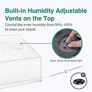 [Thick Plastic] 3-Set Strong Seed Starter Trays with 5" Humidity Domes for Seed Starting, Germination, Seedling Propagation & Plant Growing, Holds 144 Cells in Total