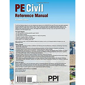 PPI PE Civil Reference Manual, 16th Edition, A Comprehensive Civil Engineering Review Book