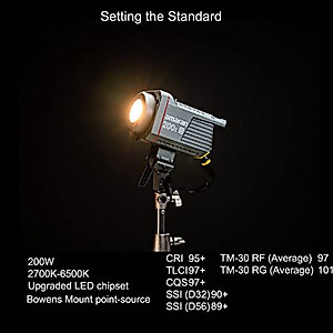 Aputure Amaran 200X S LED Video Light 200W Bi-Color 2700-6500k Bowens Mount Continuous Light Bluetooth App Control Silent Fan (Amaran 200XS)