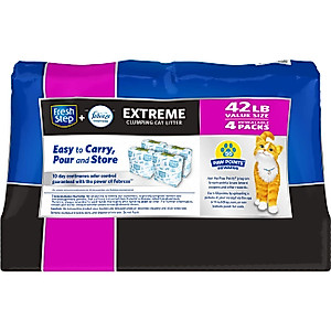 Fresh Step Extreme Mountain Spring Scented Clumping Cat Litter with The Power of Febreze, 42 lbs.