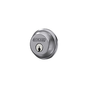 Schlage B60 N 626 Deadbolt, Keyed 1 Side, Highest Residential Security, Satin Chrome