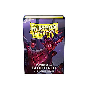 Arcane Tinmen Dragon Shield Sleeves – Matte Japanese: Blood Red 60CT - Card Sleeves are Smooth & Tough - Compatible with Yugioh & Cardfight Vanguard (AT-11150)